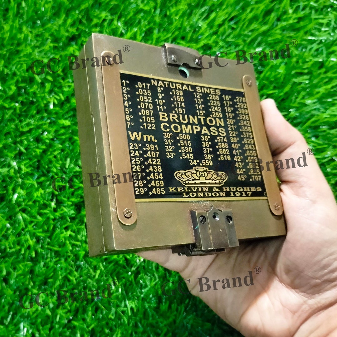 Antique Brass Brunton Compass: Kelvin & Hughes London 1917 Full ...