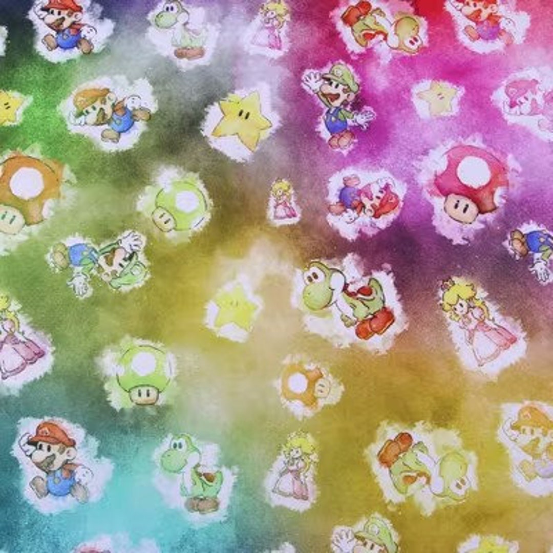 Super Mario Fabric Mario Video Game Fabric 100% Cotton Fabric - Etsy