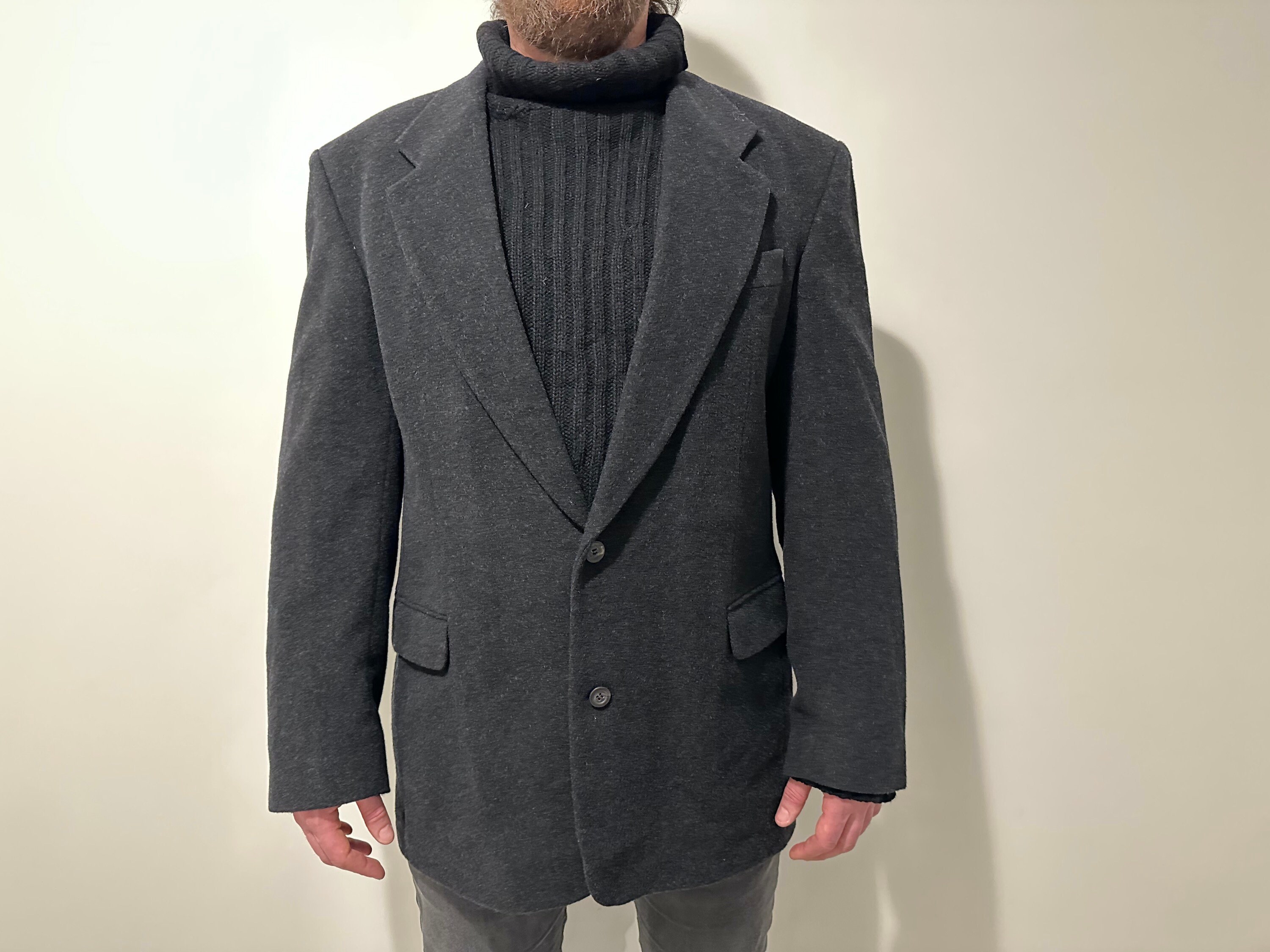 Vintage Men's Wool Winter Jacket Black Men Wool Coat Overcoat Classy ...