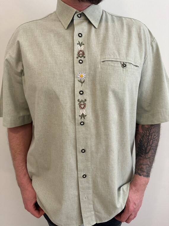 Mens Dirndl Shirt Traditional Alpen Trachten Austrian… - Gem