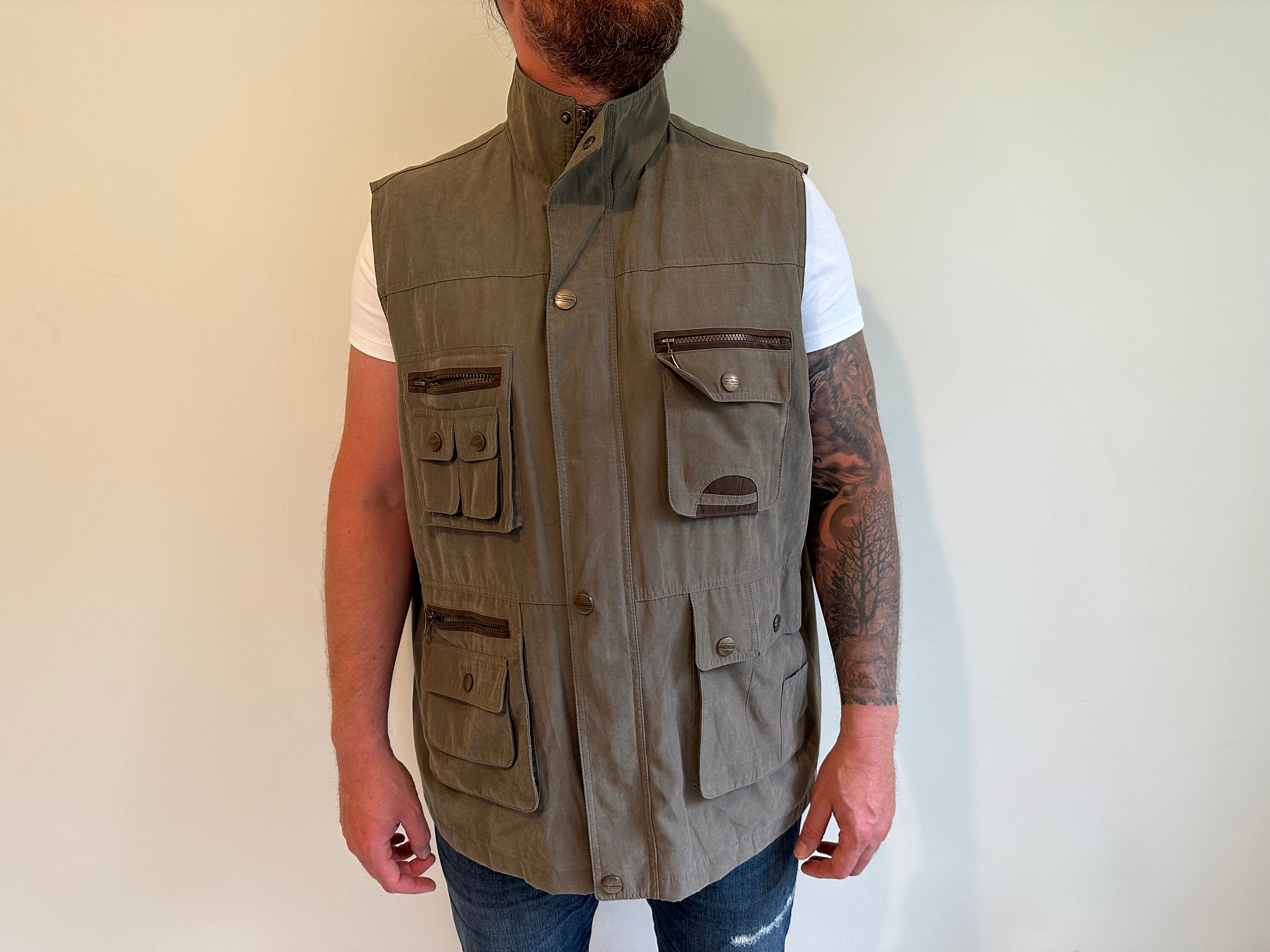 Men's Cargo Style Vest Vintage Safari Fisherman Photographers Grey ...