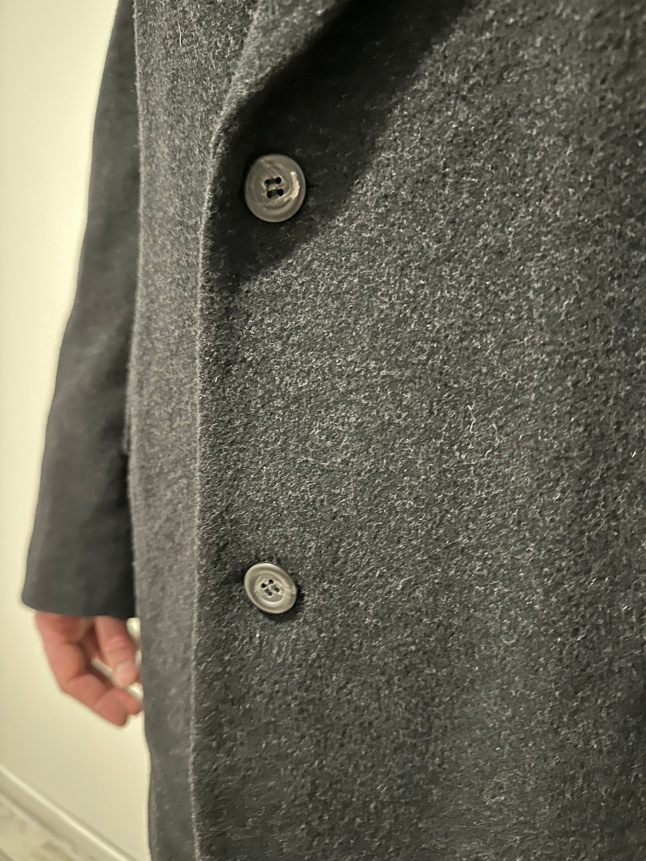Vintage Men's Wool Winter Jacket Black Men Wool Coat Overcoat Classy ...