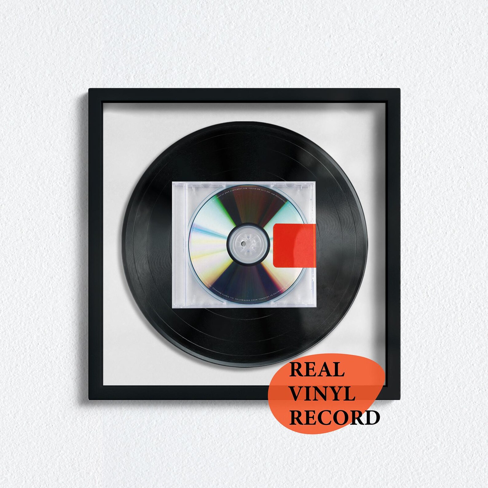 Kanye West Yeezus Album Cover Poster Printed on Real Vinyl Record ...