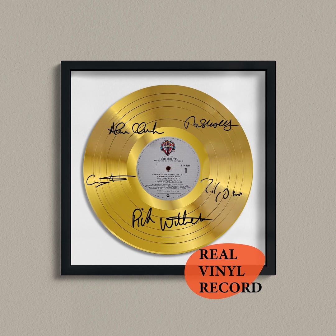 Dire Straits Signed Gold Vinyl Record — Decorative Music Art ...