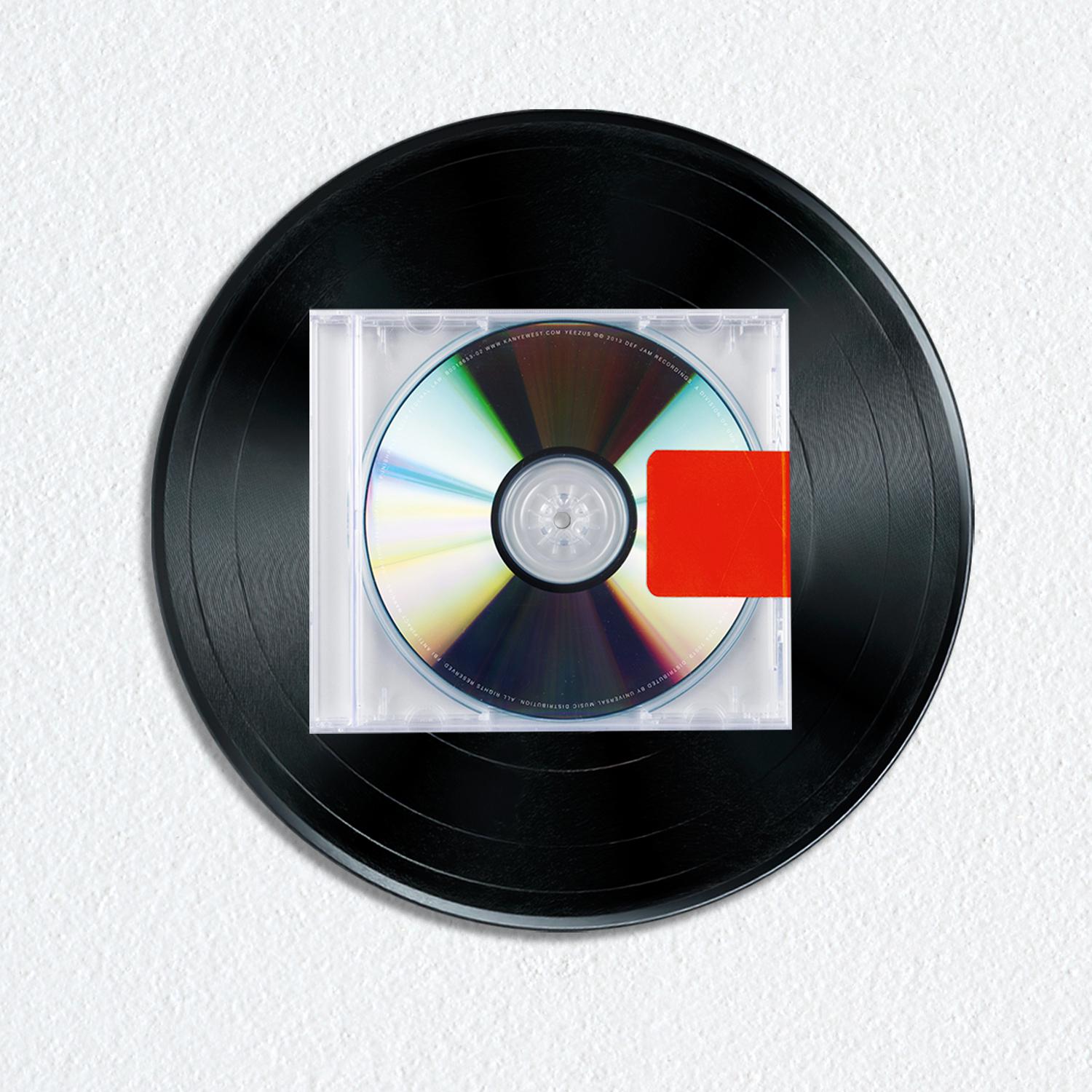 Kanye West Yeezus Album Cover Poster Printed on Real Vinyl Record ...