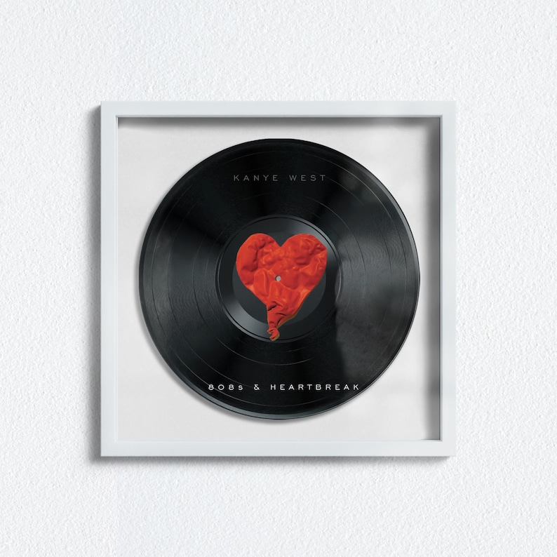 Kanye West 808s & Heartbreak Album Cover Poster Printed on Real Vinyl ...