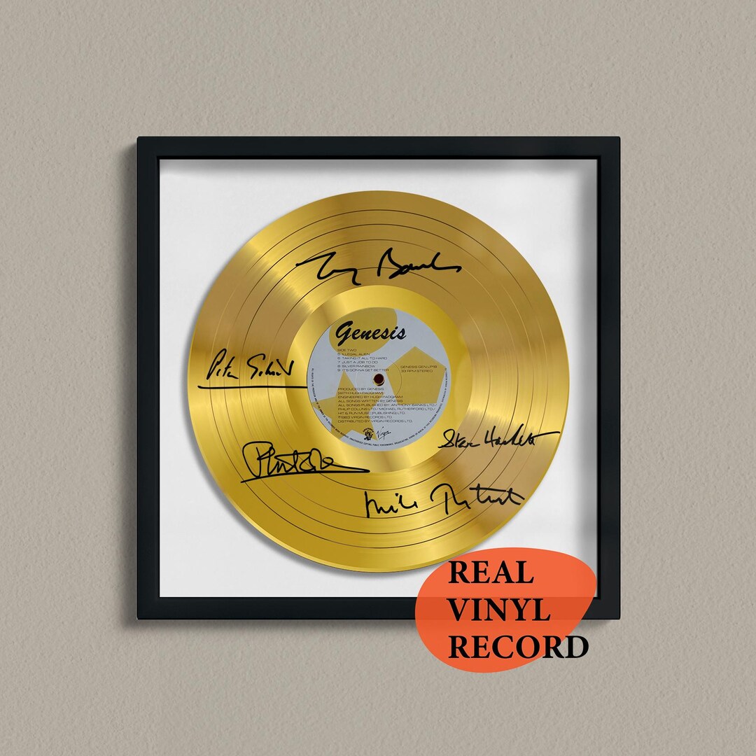Genesis Signed Gold Vinyl Record — Decorative Music Art — Facsimile ...