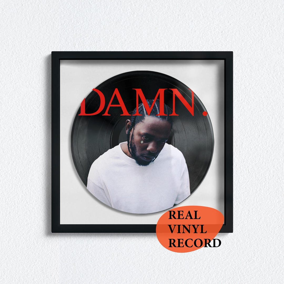 Kendrick Lamar DAMN. Album Cover Poster Printed on Real Vinyl Record ...