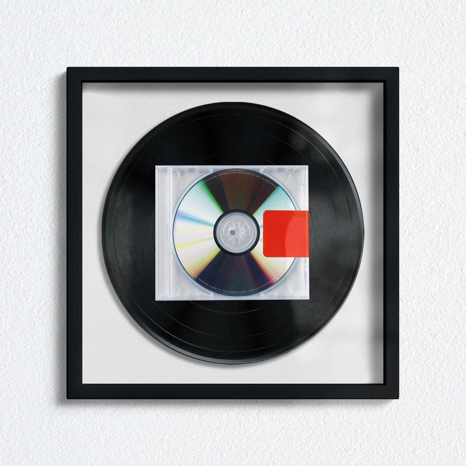 Kanye West Yeezus Album Cover Poster Printed on Real Vinyl Record ...