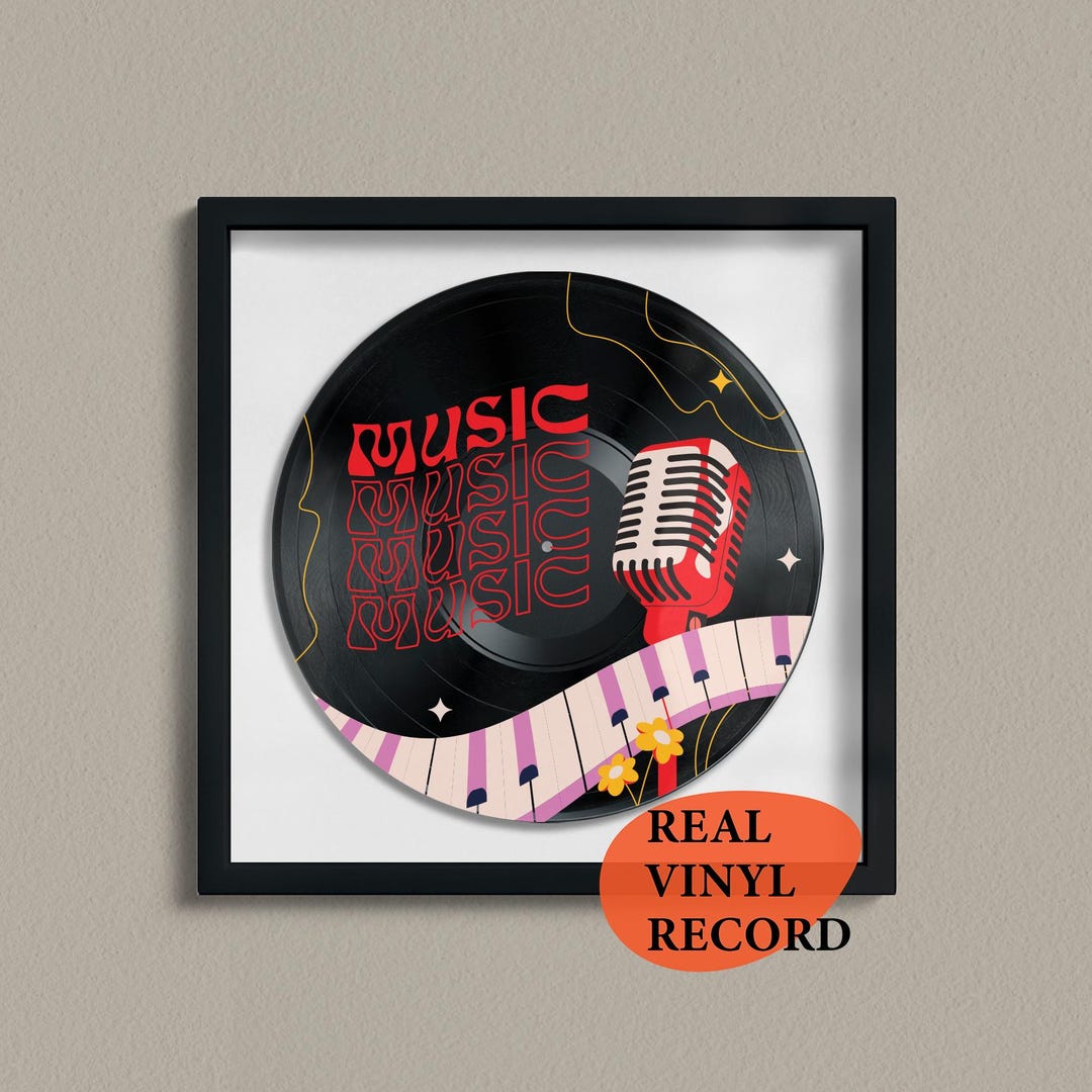 Retro Music Poster, Vinyl Record Art Decor - Unique Living Room Wall ...