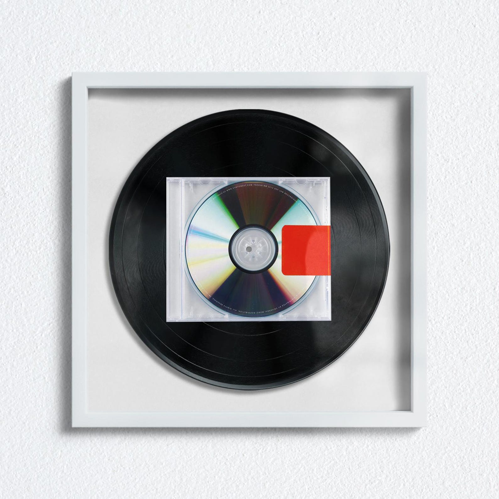 Kanye West Yeezus Album Cover Poster Printed on Real Vinyl Record ...