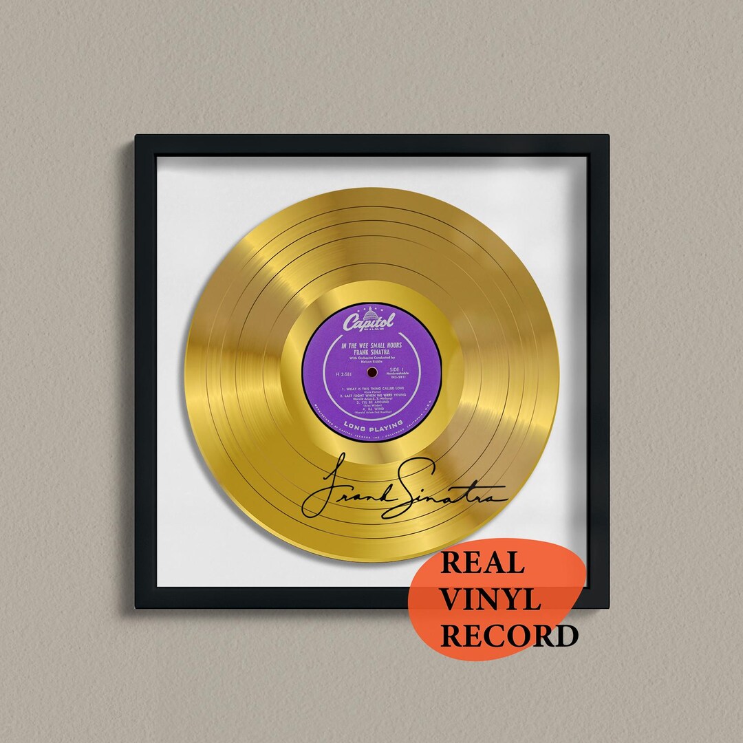 Frank Sinatra Signed Gold Vinyl Record — Decorative Music Art — Signed ...