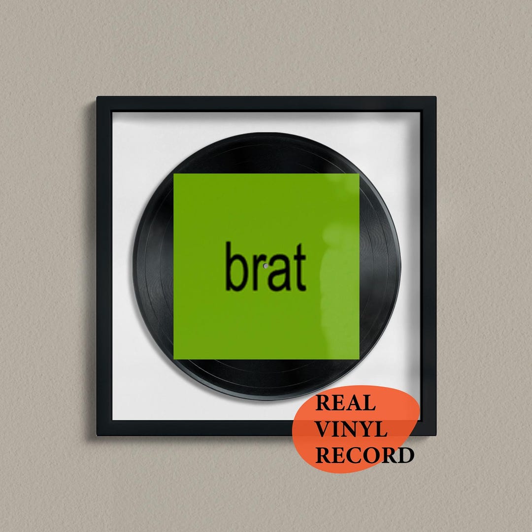 Charli XCX Brat Album Cover Poster Printed on Real Vinyl Record, Vinyl ...