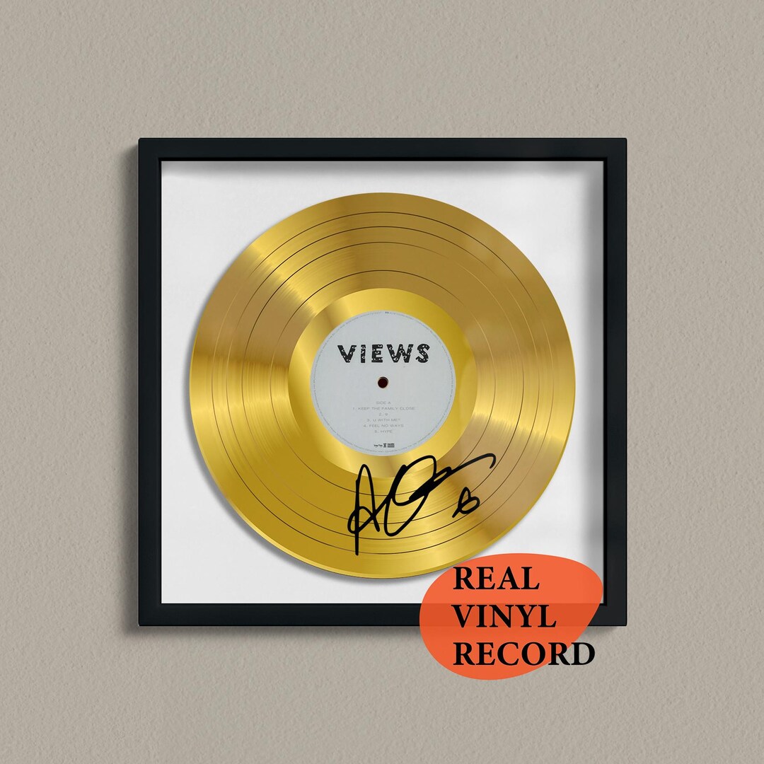Drake Signed Gold Vinyl Record — Decorative Music Art — Facsimile ...
