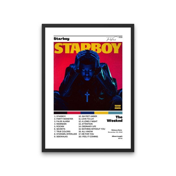 The Weeknd Starboy Album Cover Poster / Music Wall Art - Etsy