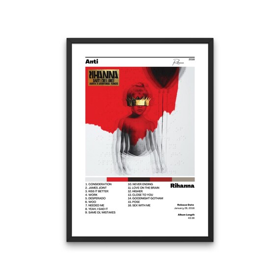Rihanna Anti Album Cover Poster / Music Wall Art Printable - Etsy