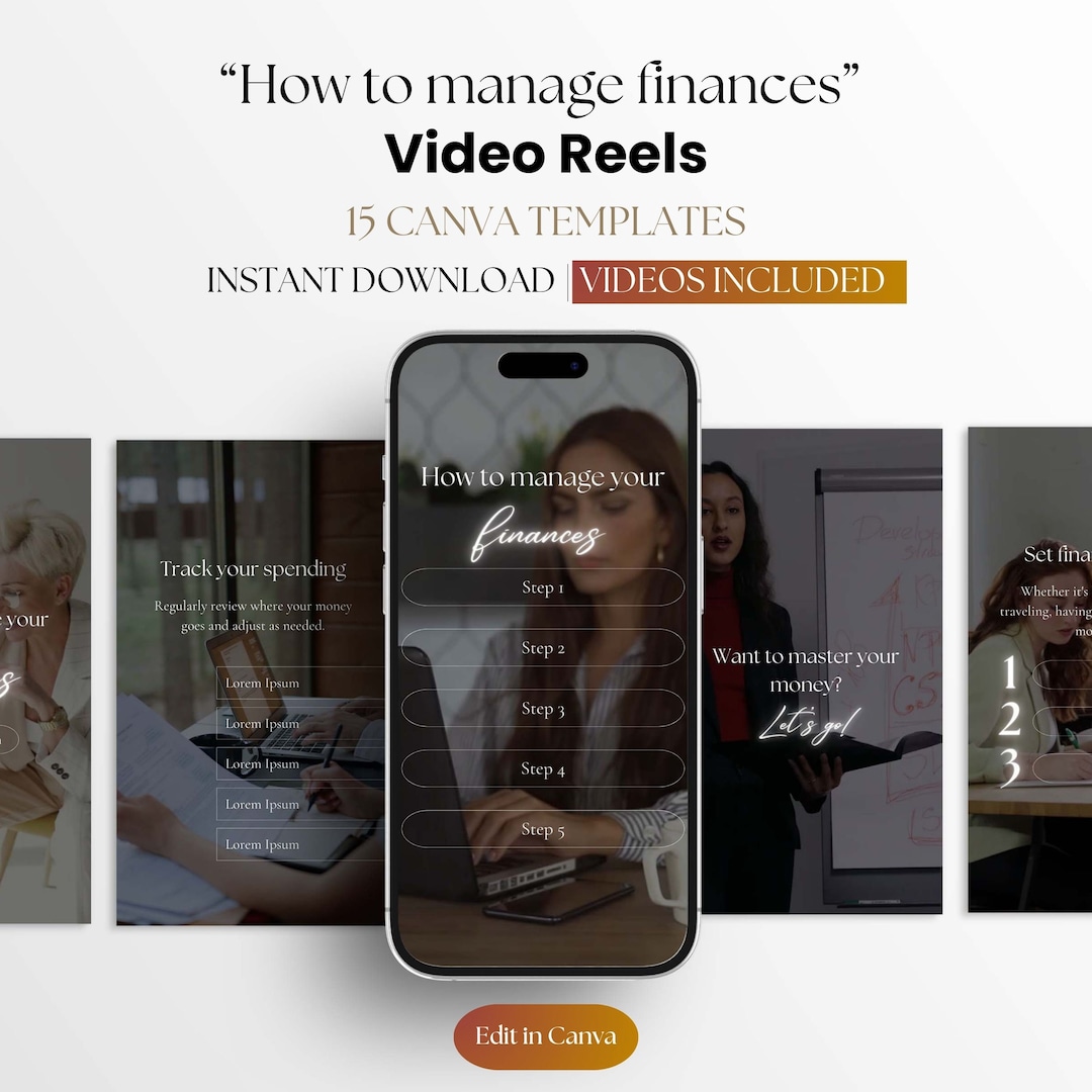 Finance Managing Reel Templates, Canva Instagram, Small Business ...