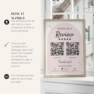 Leave a Review Sign Canva Template, Editable QR Code Business Sign, A4 ...