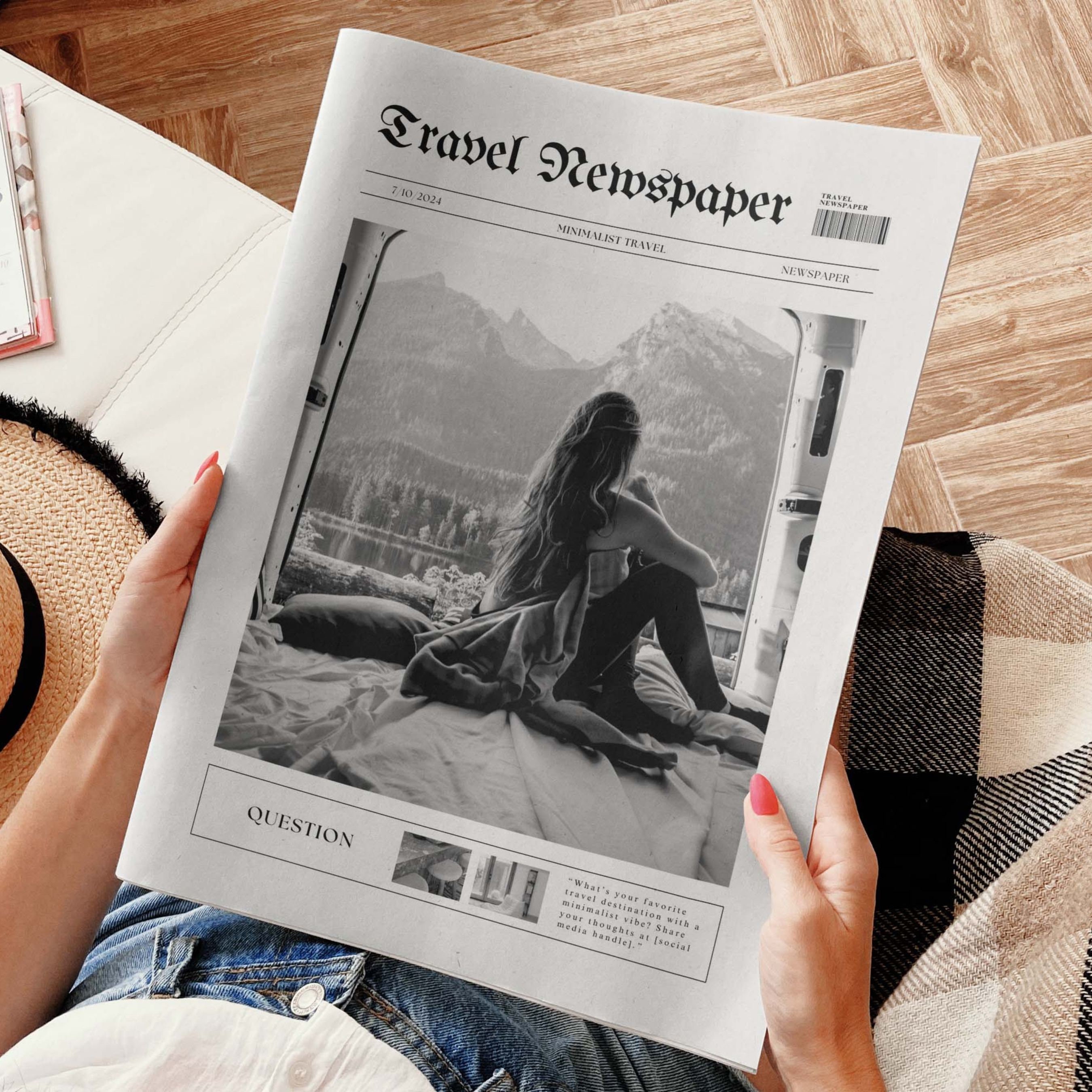 Newspaper Canva Template, Travel Newspaper Printable, Editable ...
