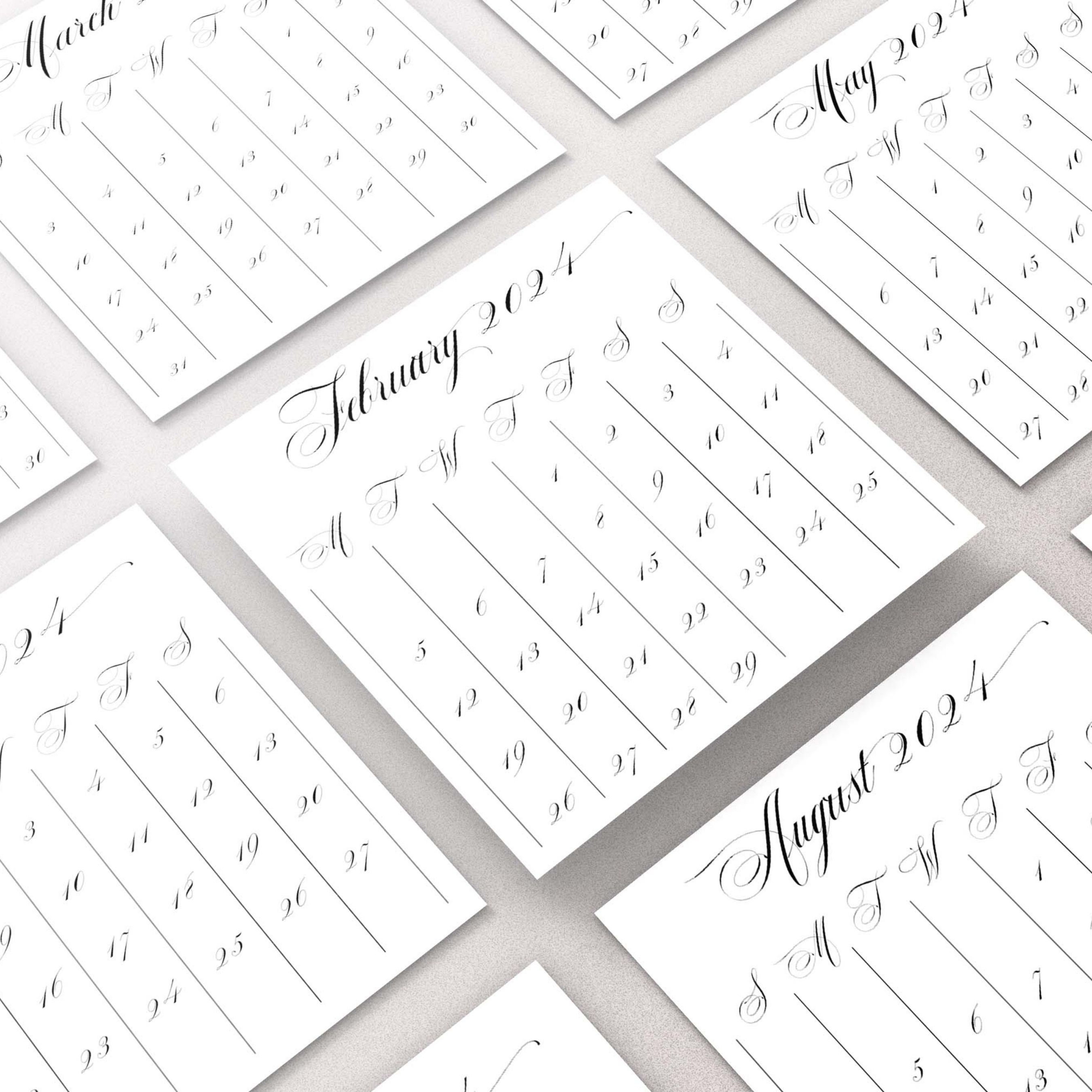 Printable Calendar Cards 2024 Mini Calendar 2024 Printable - Etsy