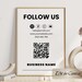 Simple Follow Us Social Media Sign Canva Template, QR Code, Connect ...
