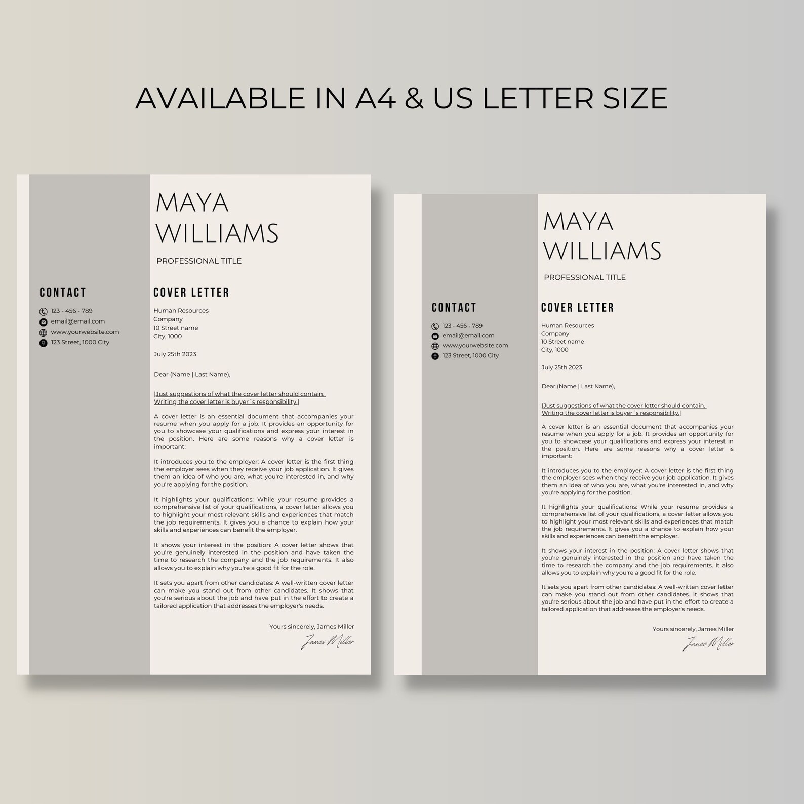2 Page Resume Template, CV Template Canva, Cover Letter Template - Etsy ...