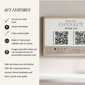 Connect With Us Printable Sign, Social Media Sign, Small Business Sign ...