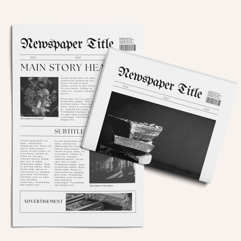 Newspaper Canva Template, Newspaper Printable, Editable Newspaper ...