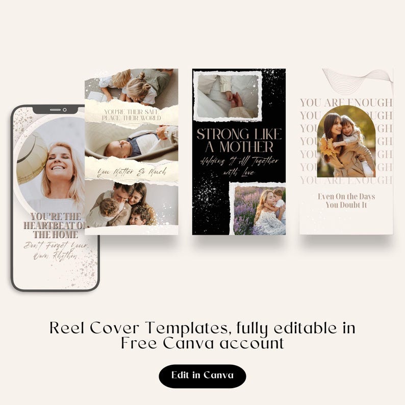 30 Mom Life Instagram Reel Covers, Canva Templates for Busy Moms ...