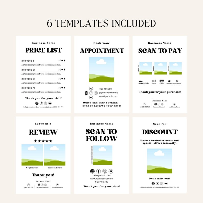Editable Social Media Signs Canva Templates, Customizable Business Sign ...