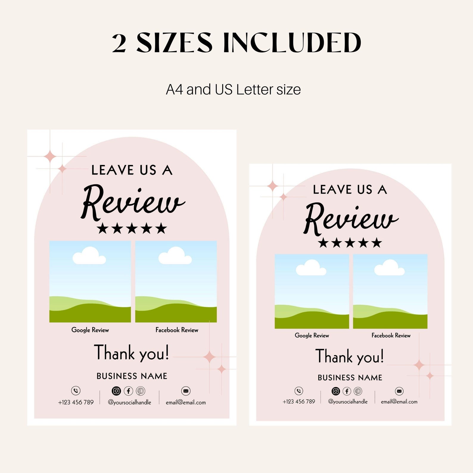 Leave a Review Sign Canva Template, Editable QR Code Business Sign, A4 ...