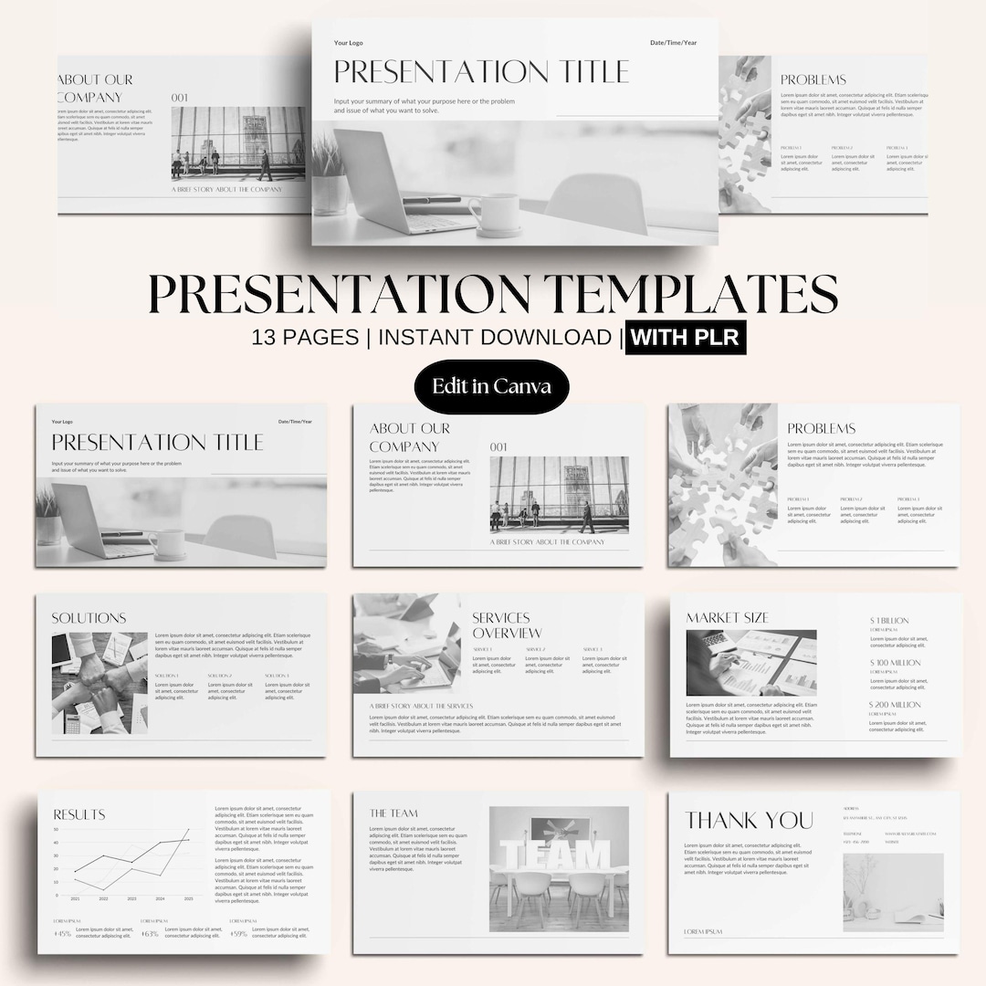 Pitch Deck Business Canva Template, Presentation Canva Template, Slide ...