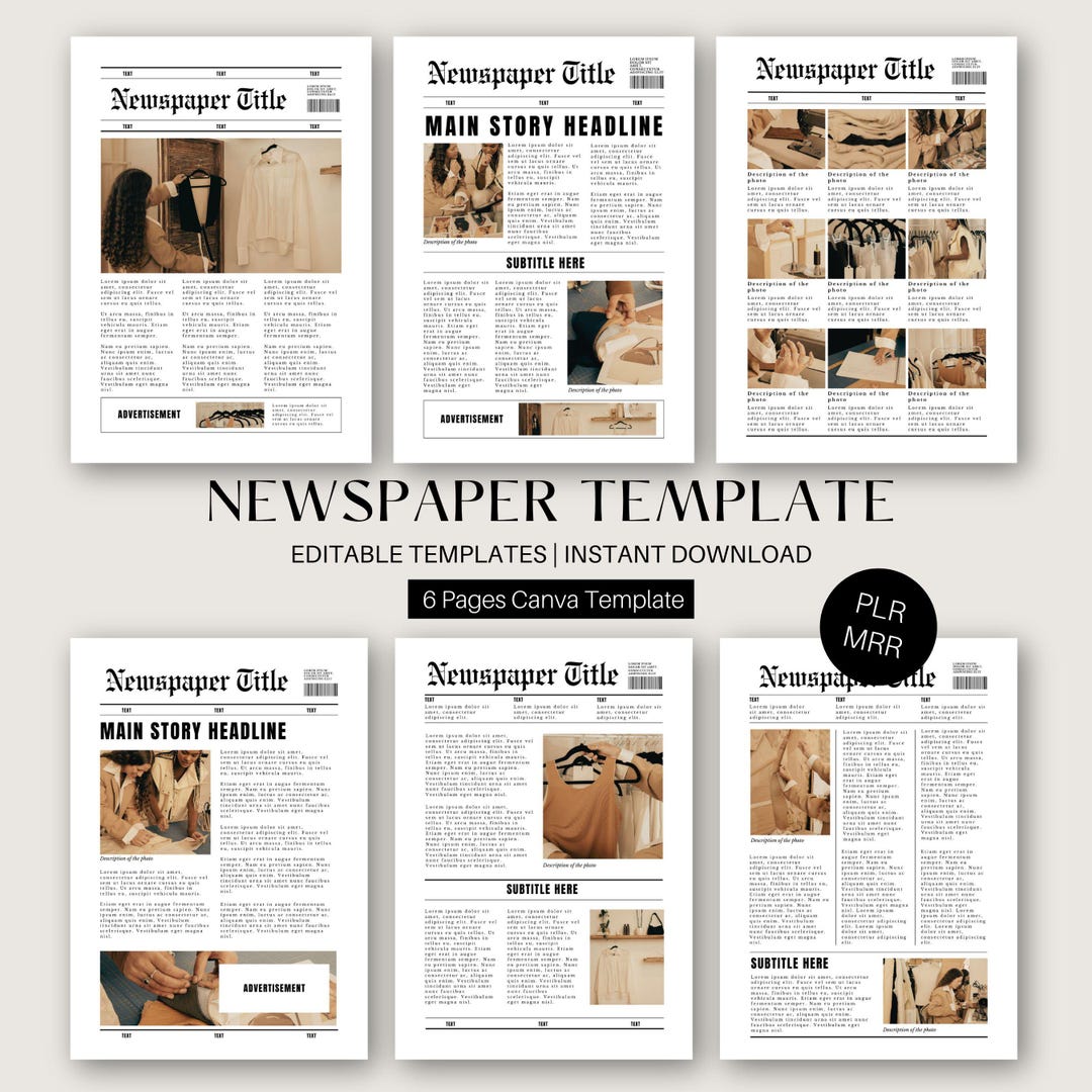 Business Newspaper Canva Template | Small Biz Newsletter | Editable ...