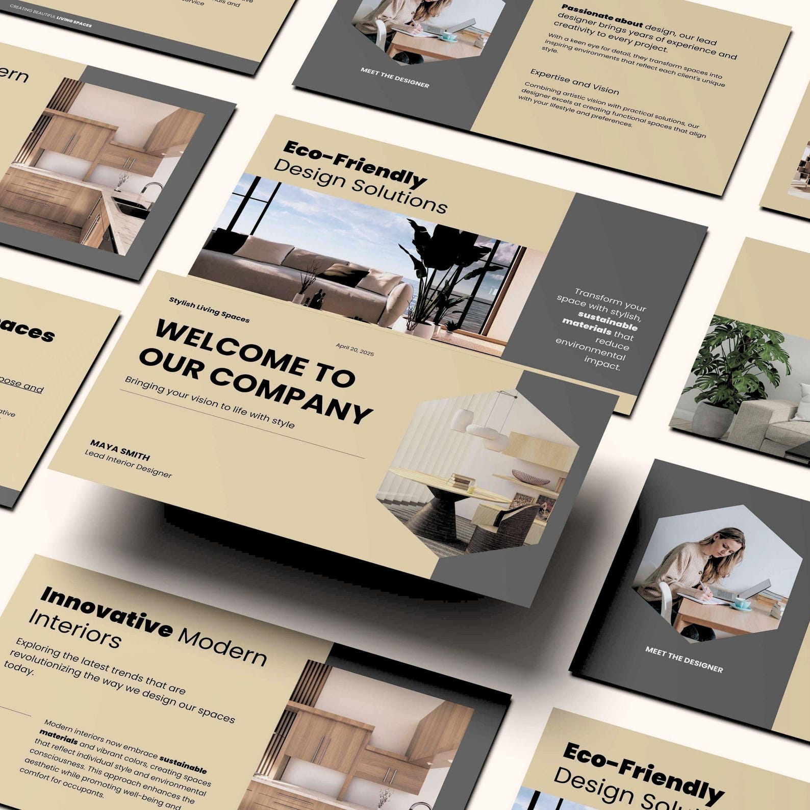 Interior Design Business Presentation Canva Template, E-interior Design ...