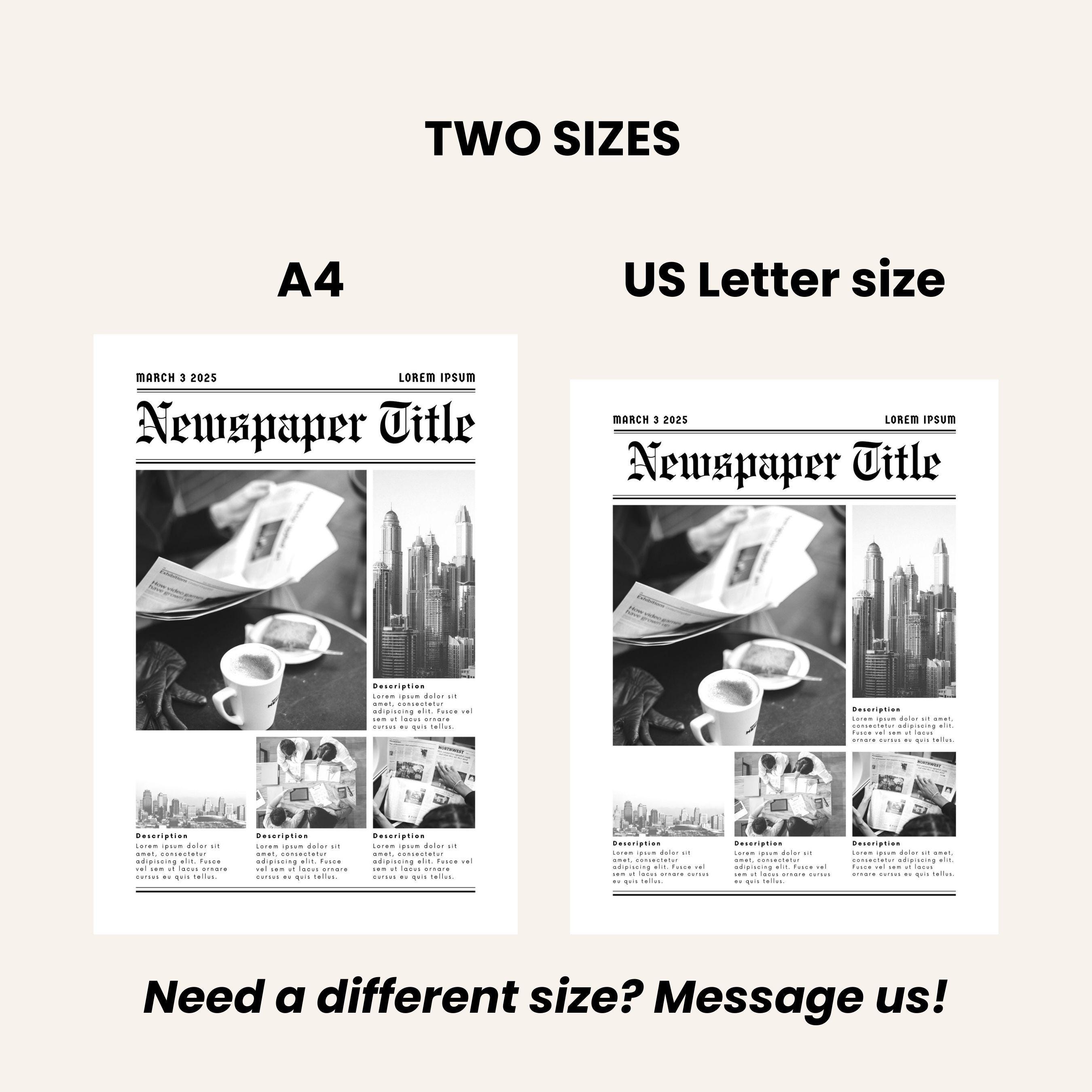 Editable Retro Newspaper Template MRR PLR, Editable Canva Template, A4 ...