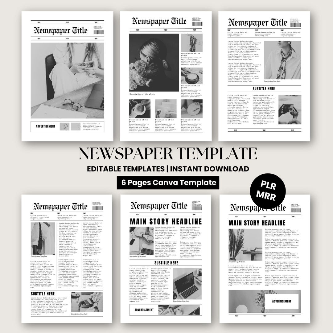 Newspaper Canva Template, Newspaper Printable, Business Editable ...