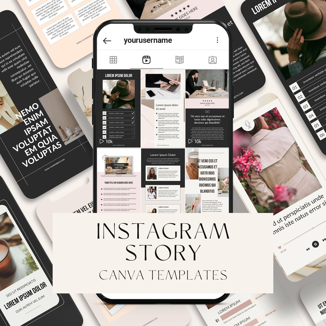 100 Instagram Story Templates, Social Media Templates Canva, Instagram ...