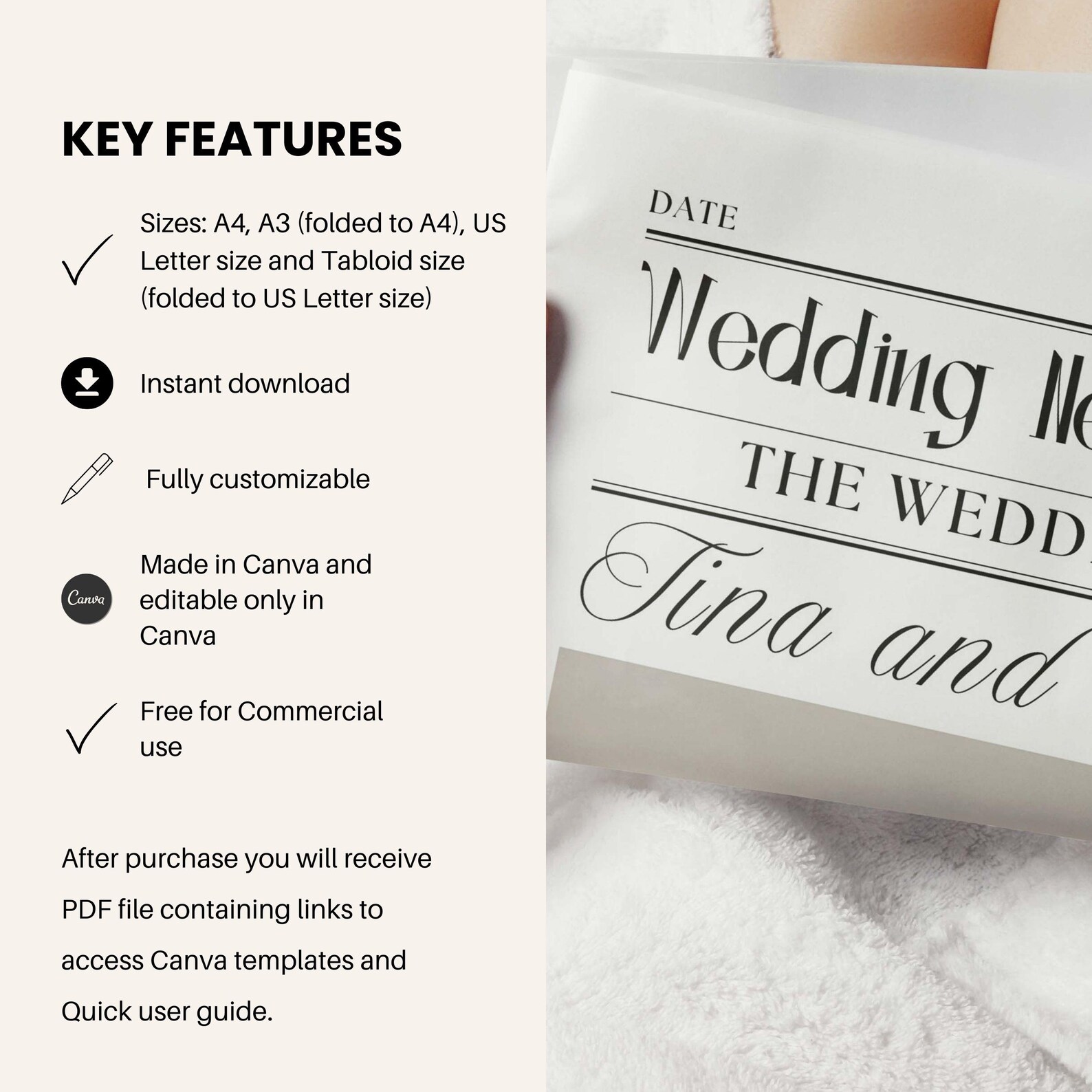 Wedding Newspaper Canva Template, Custom Newspaper, Newlywed Times ...