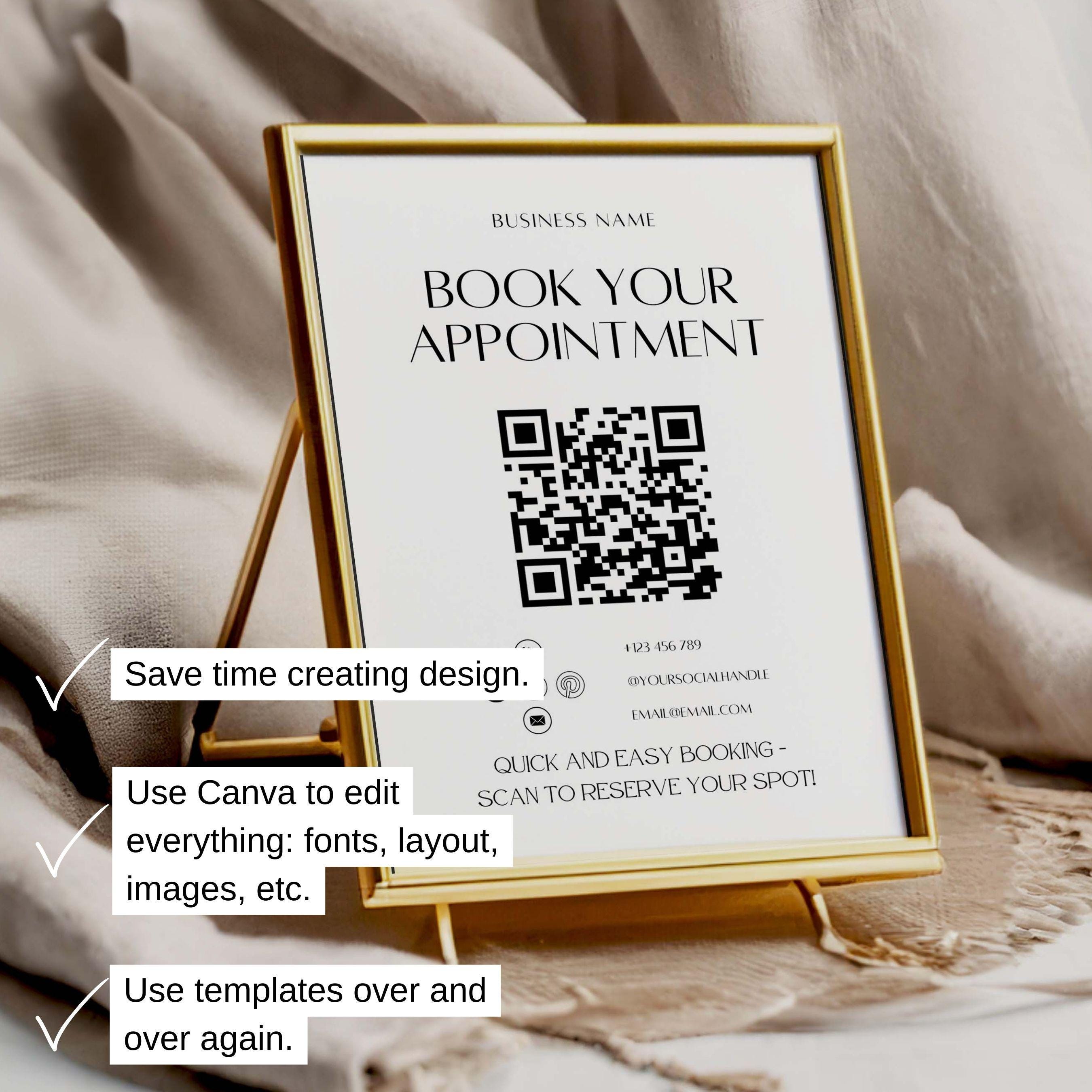 Small Business Sign Canva Template Editable Scan to Book, Printable ...
