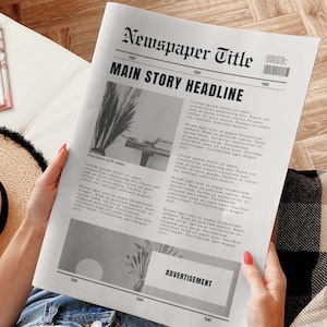 Newspaper Canva Template, Newspaper Printable, Business Editable ...