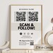 Follow Us Poster Template, Canva Social Media Printable Sign, Small ...