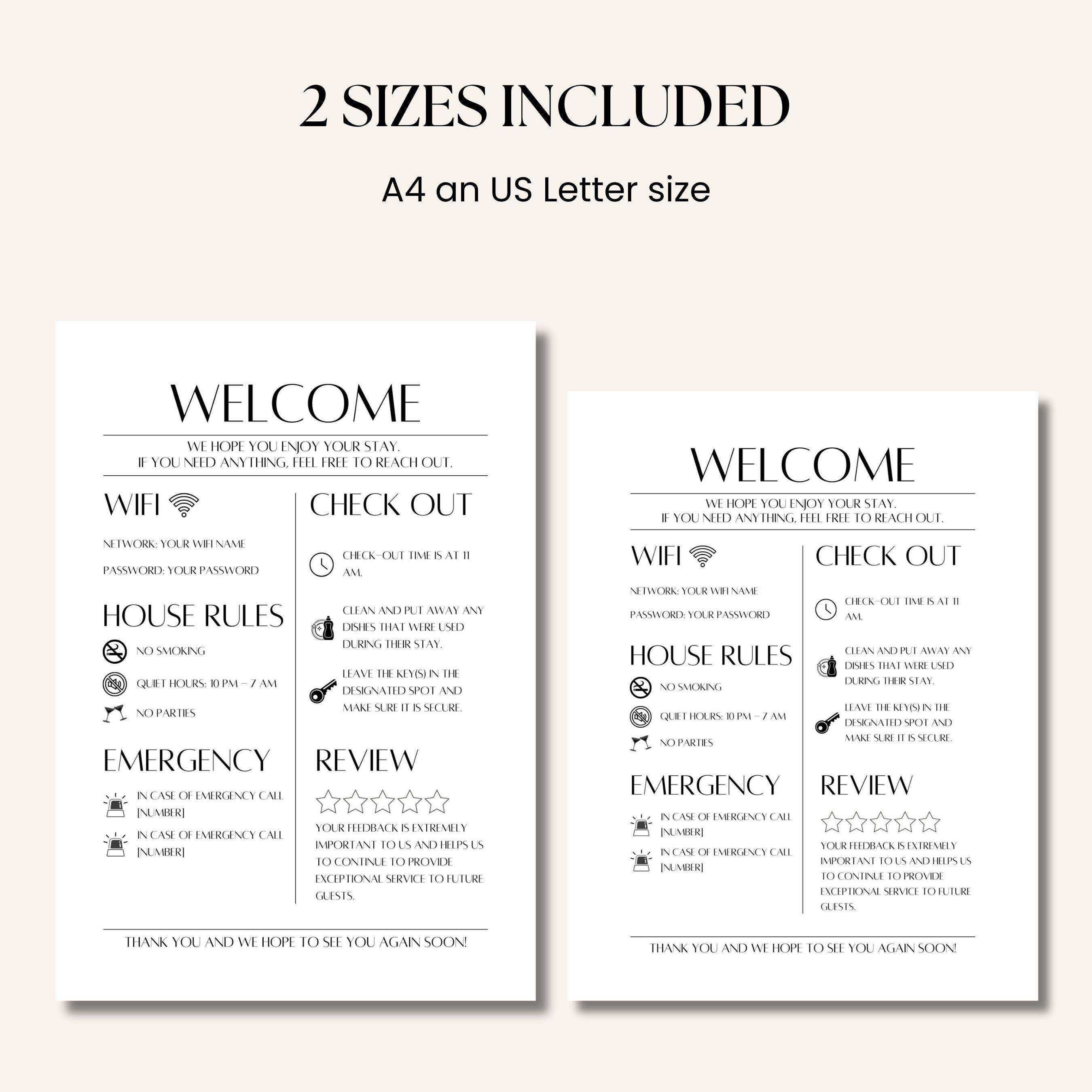 Welcome Sign Canva Template, Vacation Rental Welcome, Guest Arrival ...