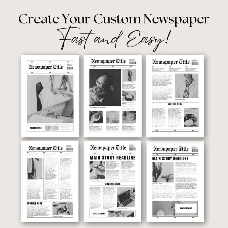 Newspaper Canva Template, Newspaper Printable, Business Editable ...