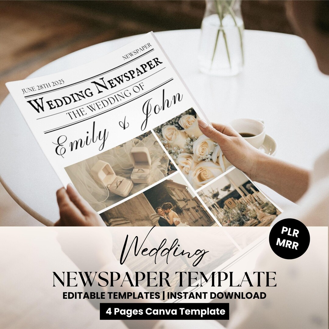 Wedding Newspaper Template With Photo, Wedding Newspaper Template ...