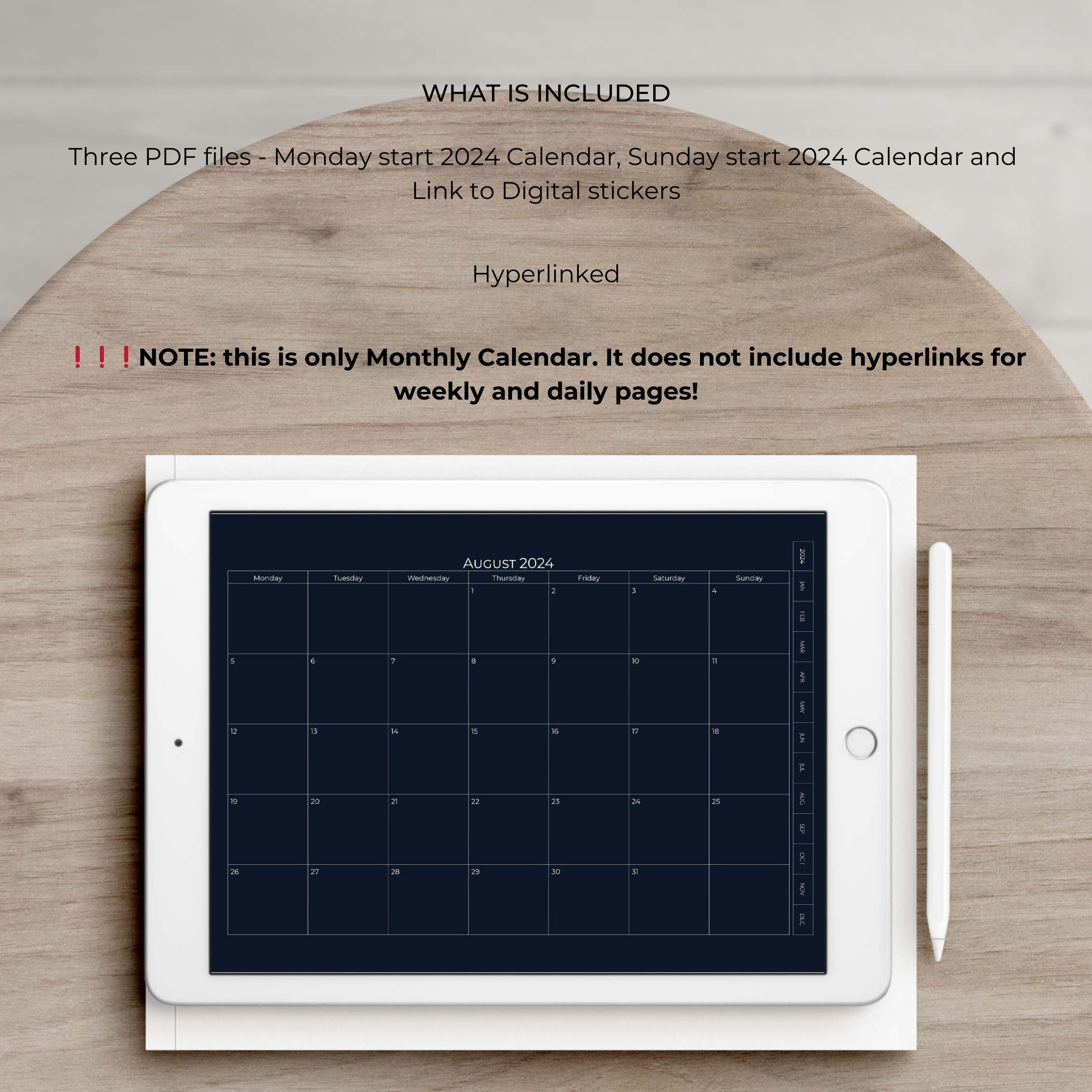 2024 Digital Yearly Planner Digital 2024 Calendar - Etsy