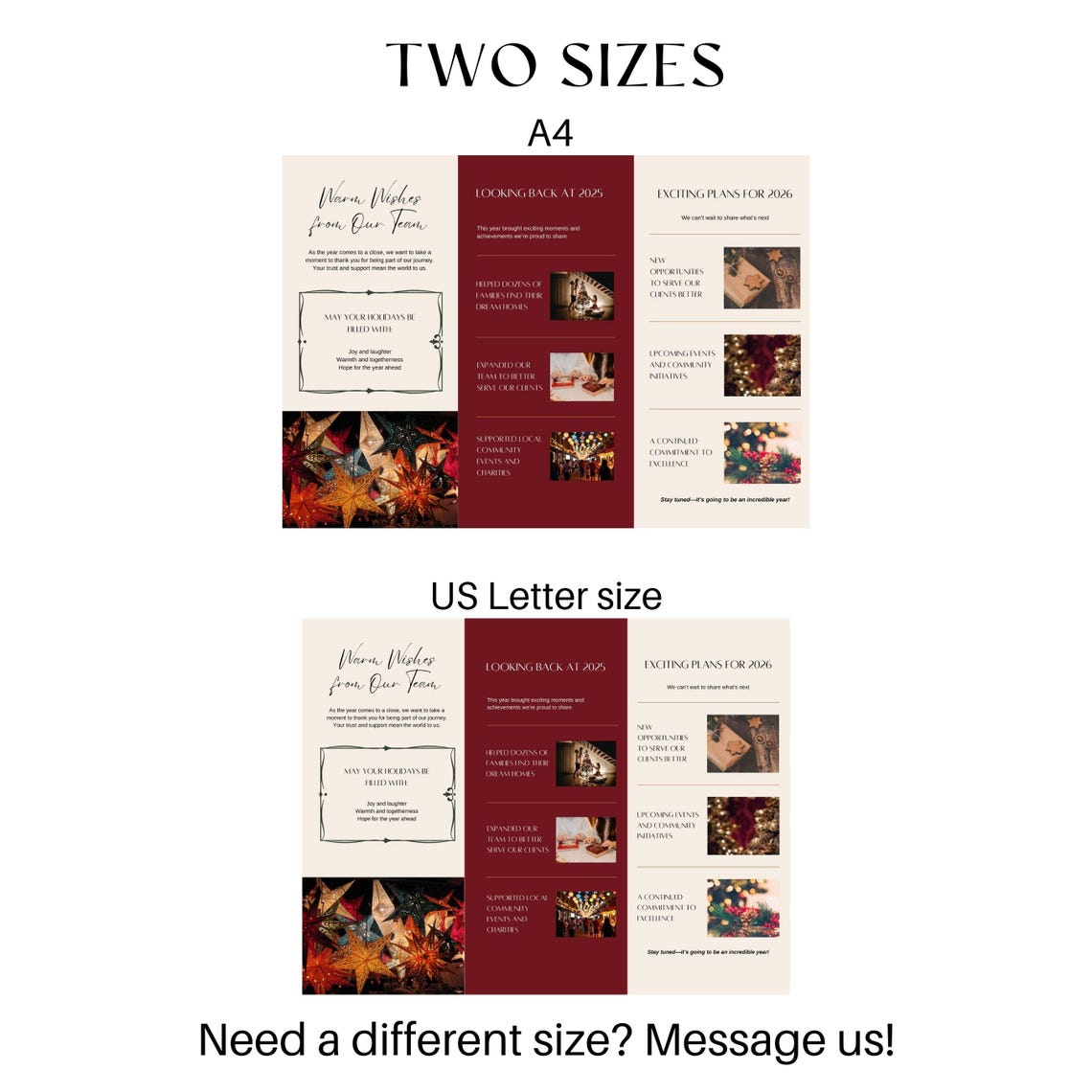 Business Christmas and New Year Trifold Brochure Canva Template, A4 ...