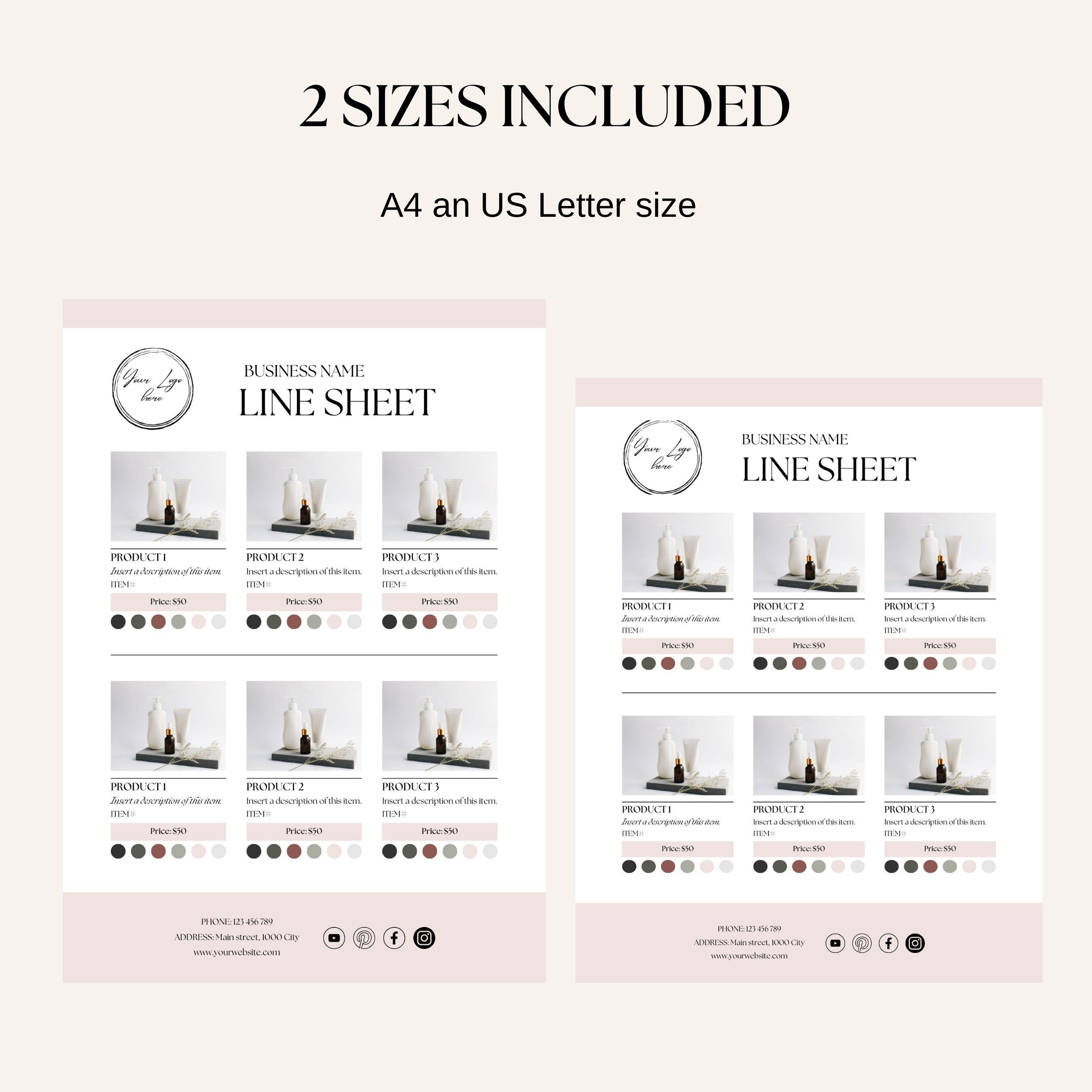 Line Sheet Canva Template, Editable Wholesale Catalog, Price List Template, Canva Product Sales ...