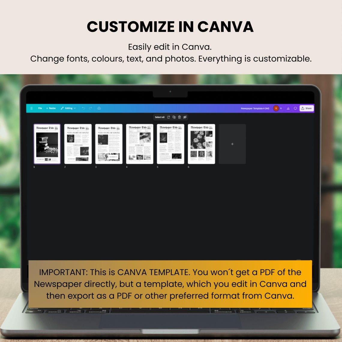 Newspaper Canva Template, Newspaper Printable, Editable Newspaper ...