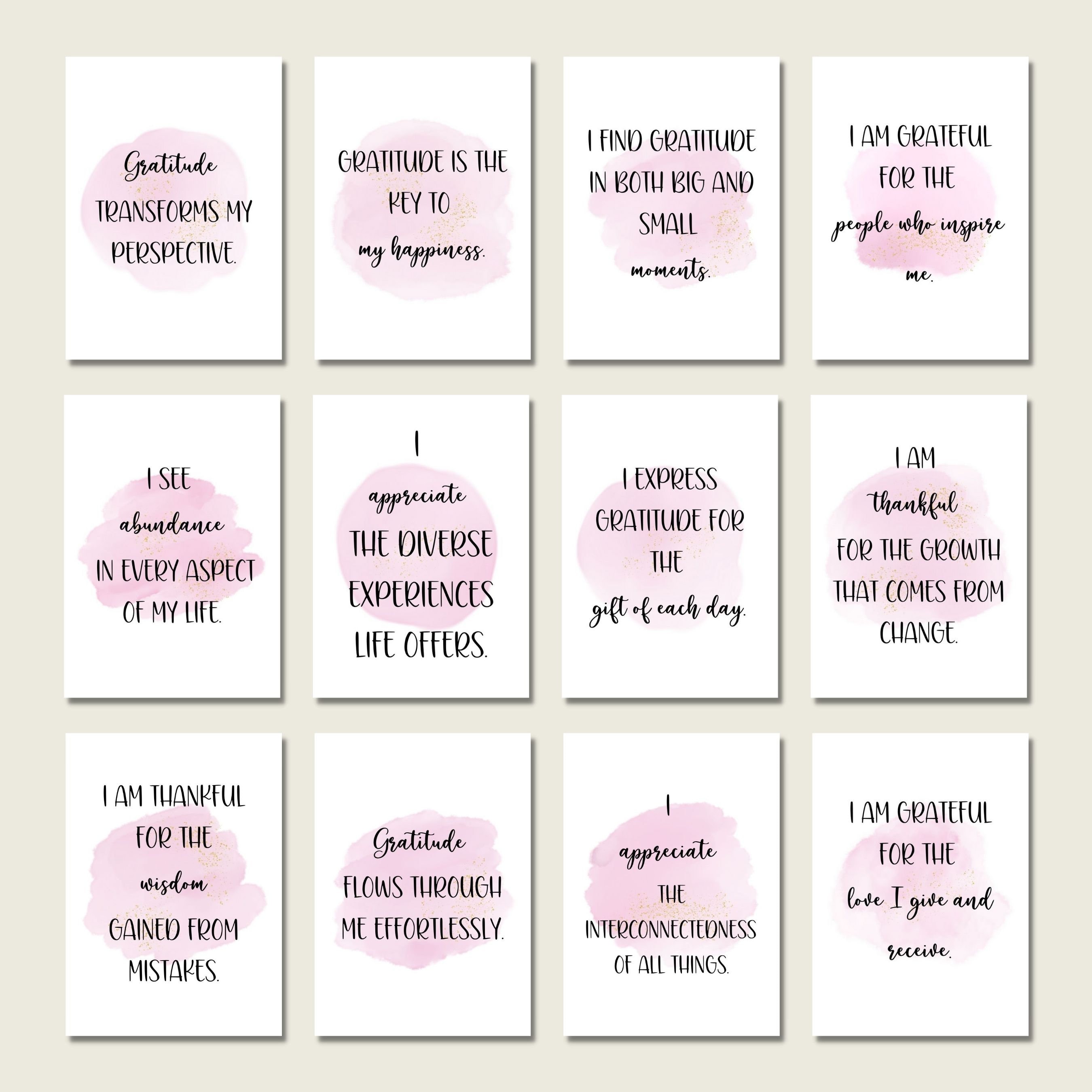 Gratitude Affirmation Cards Printable Daily Gratitude Card of Gratitude ...