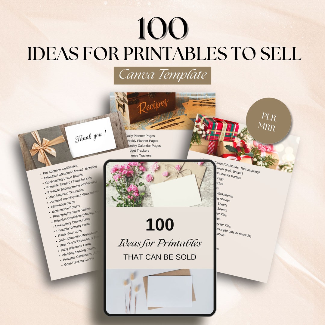 100 Printable Product Ideas to Sell Canva Template, Selling on Etsy ...
